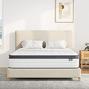 TeQsli Full Mattress, 10 Inch Memory Foam Innerspring Hybrid Mattress in A Box