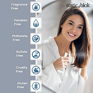 Static Blok Anti-Static Spray for Hair - Instantly Eliminate Static Cling, Shocks, Flyaways- Long-Lasting All-Day Freshness - works on Natural and Synthetic Wigs - 8oz