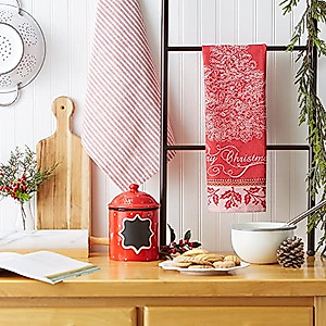 DII Christmas Kitchen Towels Vintage Inspired Holiday Dish Towel Set, 18x28, Holiday Tree, 2 Count