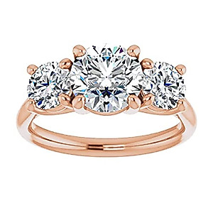 925 Silver, 10K/14K/18K Solid Gold Moissanite Engagement Ring, 4 CT Round Cut Handmade Solitaire Ring Diamond Wedding Ring for Women, Birthday, for Her, VVS1 Colorless