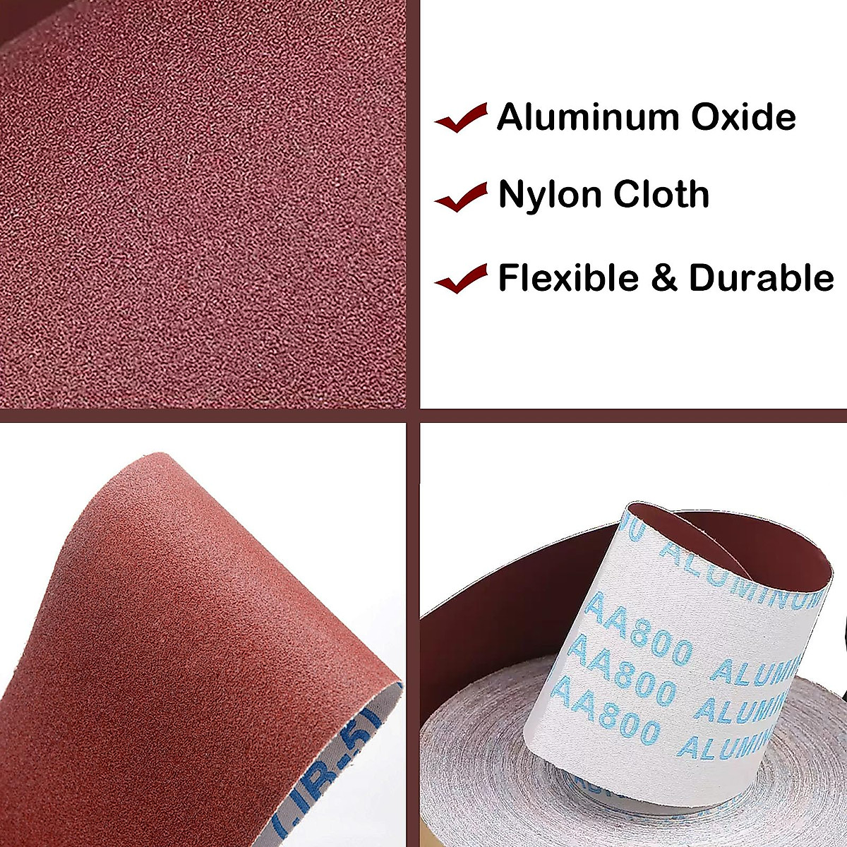 Emery Cloth Roll, 6 Grits 1'' x 19.7' Sand Paper Roll with Dispenser, 80 150 240 320 400 600 Grit Sandpaper Assortment, Wet Sanding Paper for Metal Automotive Furniture Wood