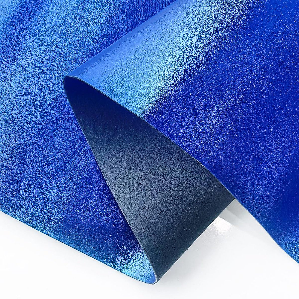 ONEART | Metallic Navy Blue Soft Faux Leather Fabric, 0.9 mm Lambskin Synthetic Pleather for Handbag Wallets Hair Bows Crafts