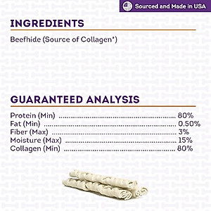 Treatly USA Collagen Braids 12-13" Dog Chew Treats - Natural Flavor, 3 Count/1 Pack