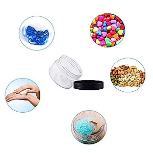 20 Pcs 2 Oz Clear Plastic Round Slime Containers,Plastic Storage Jars with Lids,Refillable Container for Slime,Cream,Cosmetic,Paint and Jewelry