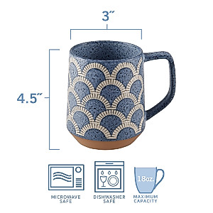 Pfaltzgraff Scales Mug, Set Of 6, 18-Ounce, Multicolor