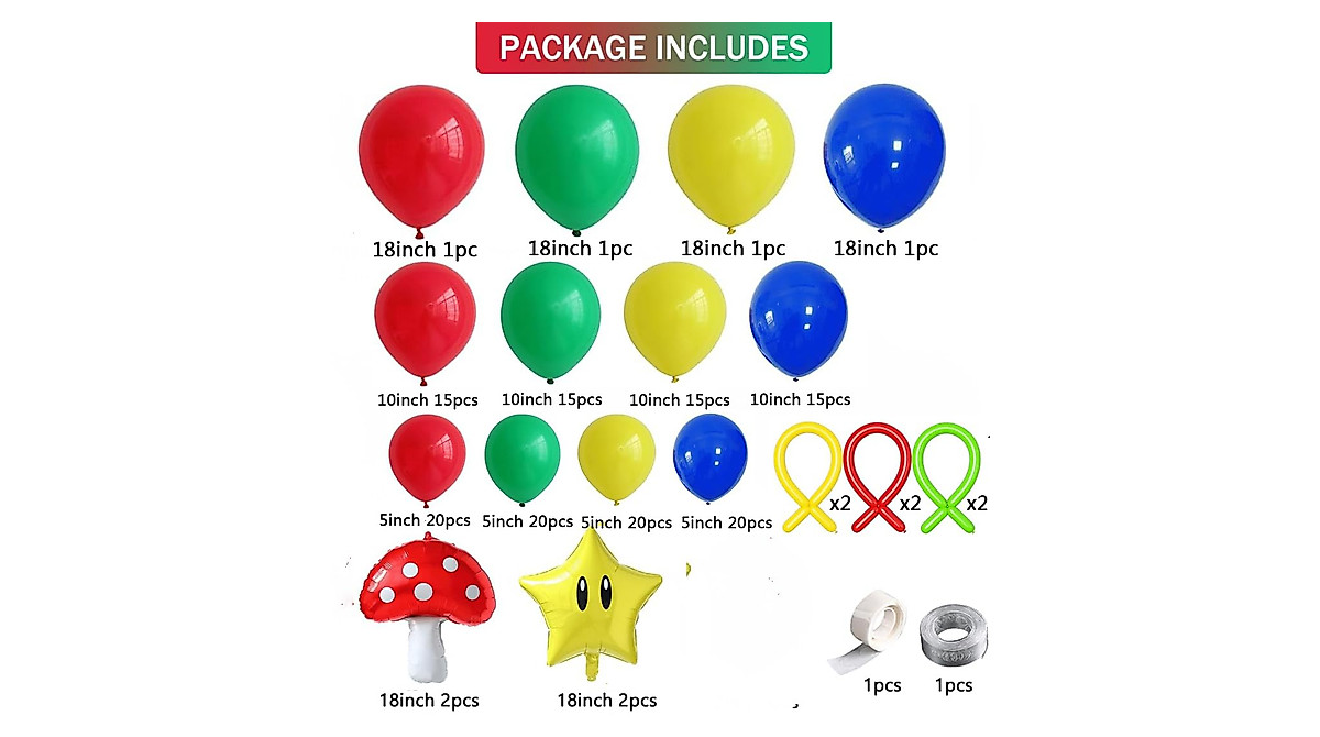 DUILE 156pcs Balloon Garland Kit for Game Theme Party | Easy Decor