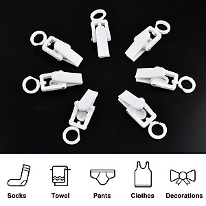 INCREWAY Laundry Hooks Clip, 40pcs 1.9" White Durable Plastic Curtain Hooks Swivel Hanging Hooks for Hanging Towel Clothes Photos(White)