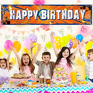 Dart Battle Party Supplies dart battle Happy Birthday Banner Horizontal Fabric Happy Birthday Yard Sign 71 x 16 Inch Blaster Battle Gun Birthday Party Decorations for Kids Boys Birthday Party
