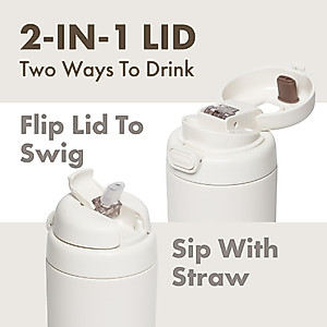 WOKY TICERA All-P 28oz Titanium Ceramic Coated Tumbler – Insulated, Leak-Proof Thermos with Straw & Silicone Pad, Perfect for Hot & Cold Drinks, Reusable for Gym, Travel & Daily Use (White)