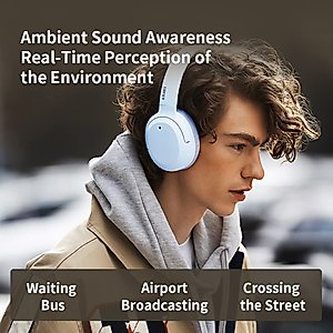 Edifier W820NB Plus Over-Ear Active Noise Cancelling Headphones, Clear Calls with Deep Noise Reduction,Bluetooth Headphones with LDAC for Hi Res Wireless Audio Comfortable Fit, Bluetooth 5.2 Black