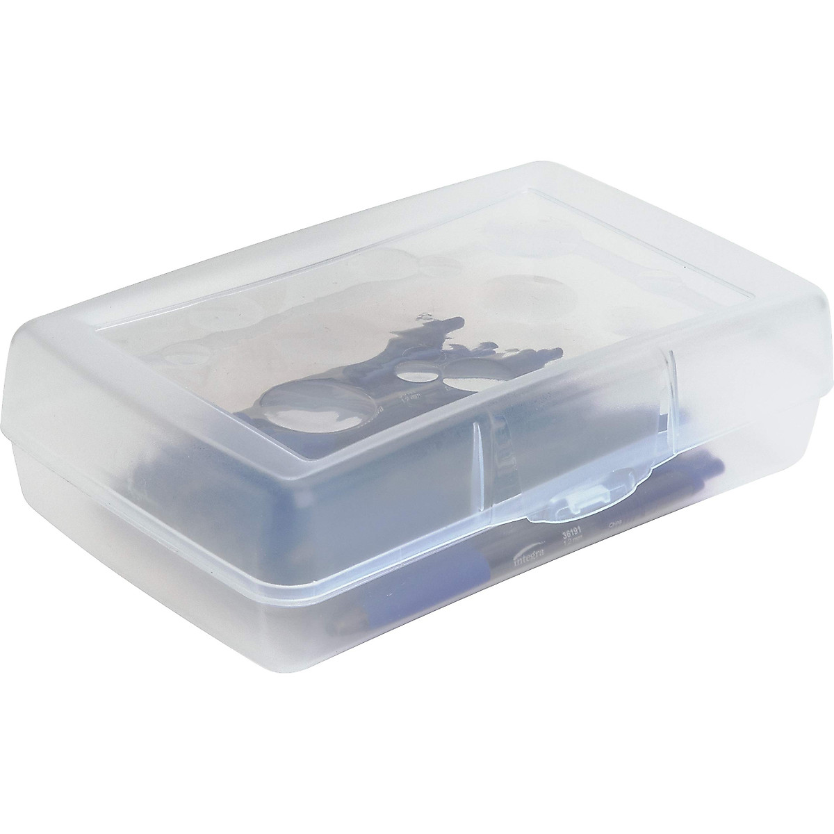 Sparco Clear Plastic Pencil Box Storage Case