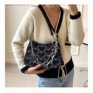 Y2k Purses and Handbags Gothic Grunge Purse Retro Alt Emo Small Shoulder Bags Clutch Purse with Zipper 90s Fashion Egirl Edgy (A)