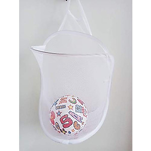 Heng happy Small Mesh Hanging Laundry Hamper Basket,Over-The-Door Mesh Hamper, Wall Dirty Clothes basket