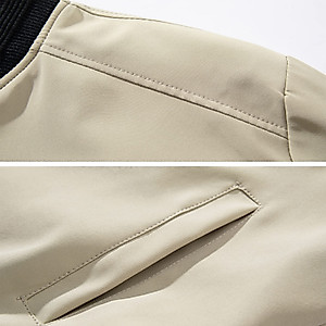 URBANFIND Men's Slim Fit Lightweight Sportswear Jacket Casual Bomber Jacket US XL Khaki K