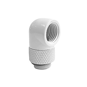 Dracaena 6 pack G1/4" thread Male to Female Extender Fitting, 90° Rotary Fitting Adapter Connector for Computer Water Cooling System, White