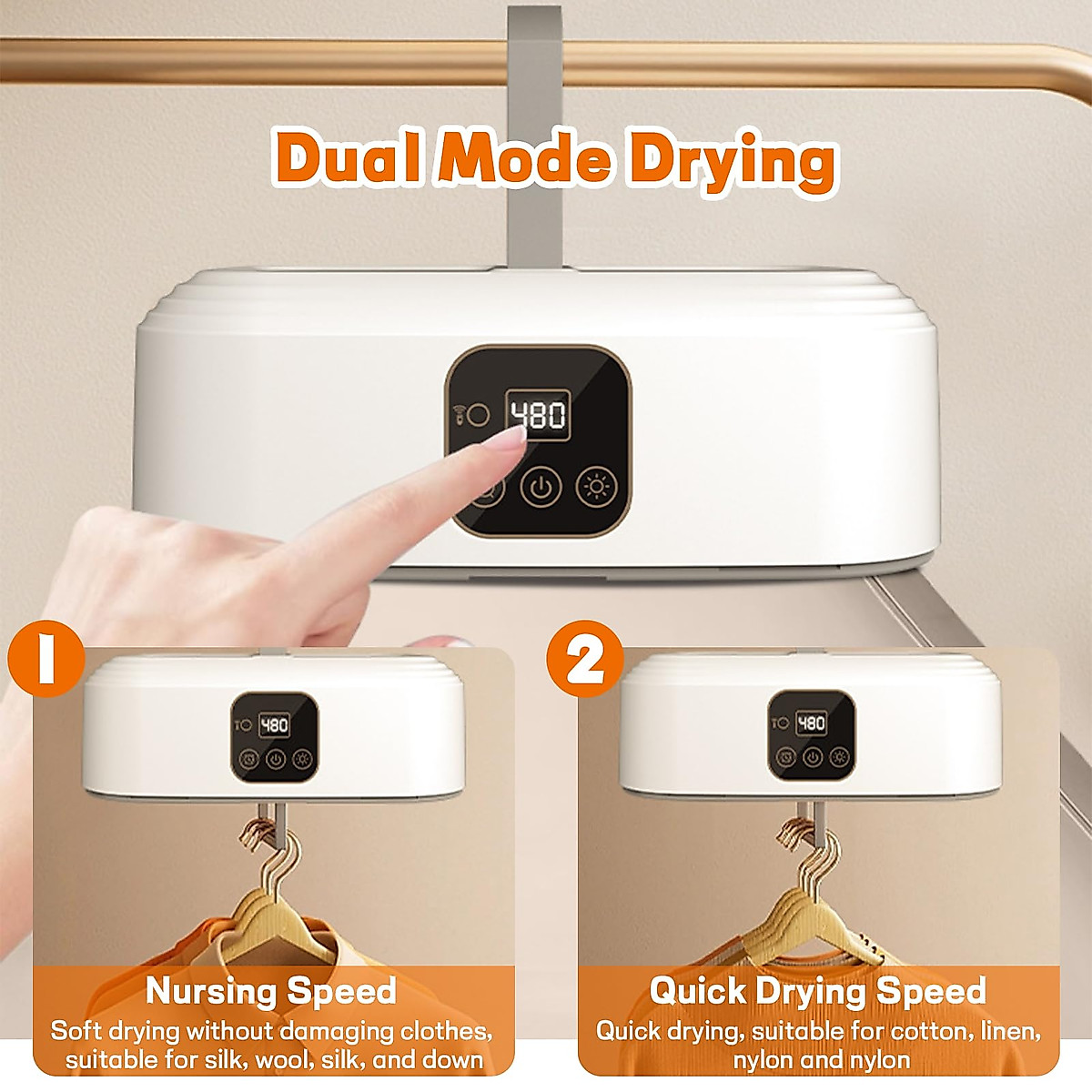 Portable Clothes Dryer, Electric Laundry Dryer with Remote Control, Foldable Mini Drying Machine With Dryer Bag for Apartment, RV, Travel, Home for Light Clothes, Underwear, Baby Clothes