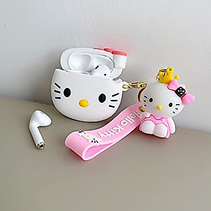 Airpod Pro Case Soft Silicone Cute Cartoon Kawaii Funny Fashion Case, Matching Cartoon Keychain,Fits Girls Teen Cover, Compatible with Airpod Pro. (PRO cat Pendant Pink)