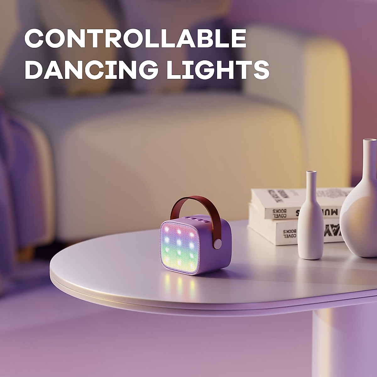 YLL Mini Kids Karaoke Machine with 2 Microphones, Karaoke Gifts for Girls Ages 3, 4, 5, 6, 7, 8, 9, 10, 12 +Year Old, 4-12 Years Old Birthday Toy Easter Gift for Girls Boys (Purple)