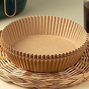 Original, Air Fryer Disposable Paper Liner, Parchment Paper for Air Fryer Oil-proof, Water-proof air fryer sheets, Food Grade Parchment Paper for Baking Roasting (6.3inch 50pcs)