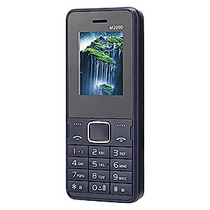 ASHATA M2090 2G Phone, Senior Mobile Phone, 1.7 inch Screen 3000mAh Dual Card Dual Standby, with Whatsapp, Multifunction Cell Phone, 100-240V (Blue)