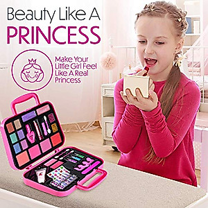 Toysical Kids Makeup Kit for Girl, Kids Makeup with Remover, Washable, Non Toxic Pretend Makeup for Little Girl, Princess Girls Toys, Girls Birthday Gifts Age 3+ Year Old