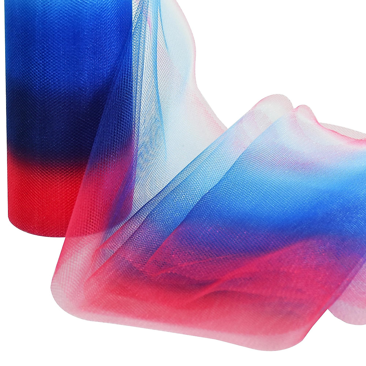 RIBBOOO Rainbow Tulle Rolls 6 Inch x 10yd Snow Powder Gradient Shimmer Spool Ribbon for Table Chair Sash Bow Pet Tutu Skirt Sewing Crafting Fabric Wedding Party Birthday Centerpieces Bouquet Decor