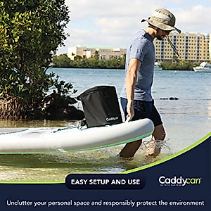 Caddycan - Portable Trash Can for Boating | Tough and Durable Storage Bag for Use with Kayaking, Camping, Hiking, Beach, Fishing | Collapsible, Multi-Purpose, Standard Size, Marine Blue