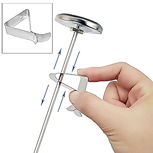 4 Pieces Thermometer Probe Clip Thermometer Probe Clip Holder Stainless Steel Thermometer Probe Holder Mutifunctional Probe Clip BBQ Grill Probe Clip for Temperature Reading, Silver