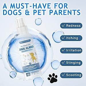 NHZ Pet Anal Gland Care Spray, Anal Gland Spray for Dog, Relieve Itching, Remove Unpleasant Odor, Natural Ingredients, 100ml