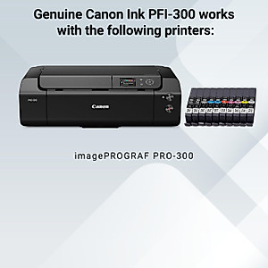 Canon PFI-300 Lucia PRO Ink, 10 Ink Tanks, Compatible to imagePROGRAF PRO-300 Printer, Multi, Standard (4192C007)