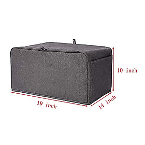 CACTIYE Toaster Oven Dust Cover with Accessory Pockets Compatible with Hamilton Beach 6 Slice of Toaster Oven (GRAY)