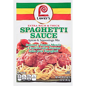 Lawry's Extra Rich & Thick Spaghetti Sauce Spices & Seasonings Mix, 1.42 oz (Pack of 12)
