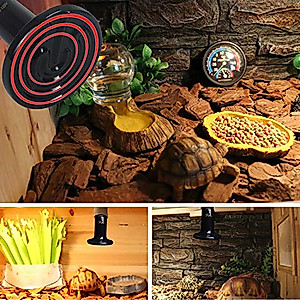 FIVEAGE Ceramic Heat Emitter 150W Reptile Heat Lamp Bulb,No Light Emitted No Harm Heater Chicken Heat lamp Infrared Lamp for Lizard Snake Coop Tortoise Aquarium Pet Brooder,2P- Black
