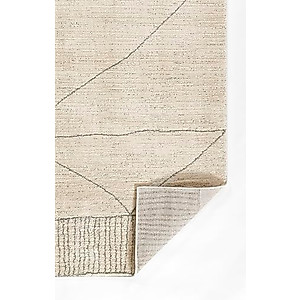 Momeni Rugs WREN 2 Area Rug, 5'3" X 7'3" Ivory Carpet for Living Room, Bedroom, Hallways, Bathroom, and Home Office