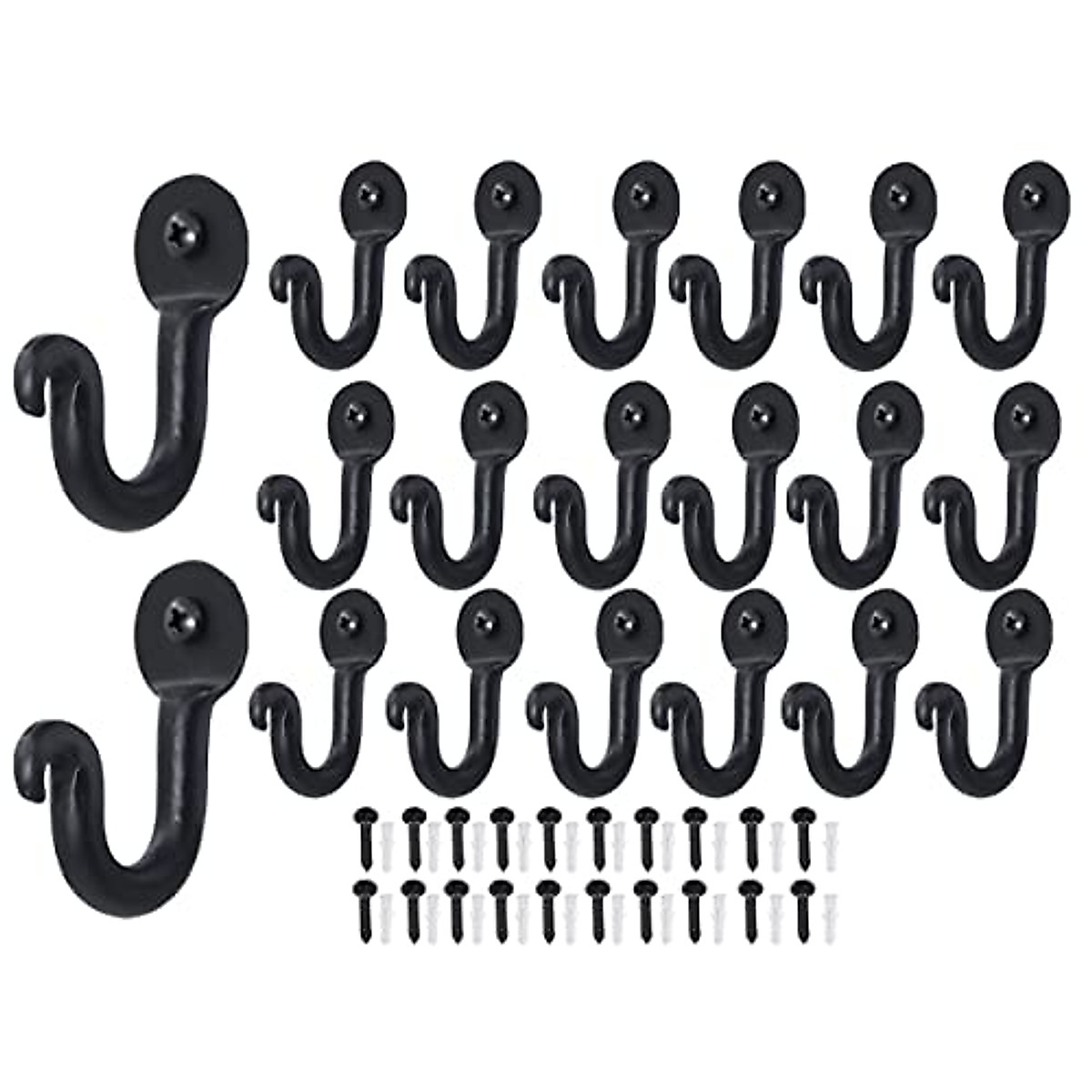 Pack of 20 Large Penny Single Robe Hook 2 Inch Iron Blacksmith Key Holder Towel, Handbags, Hat Hanging Perfect for Bathroom, Kitchen, Living Room by The Metal Magician