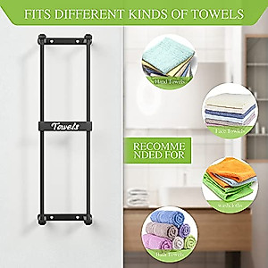 BSSOYAMM Towel Racks for Bathroom Wall Mounted, Towel Storage Organizer for Small Bathroom, Metal Towel Holder for Rolled Bath Towels, Face Towels, Hand Towels, Washcloths