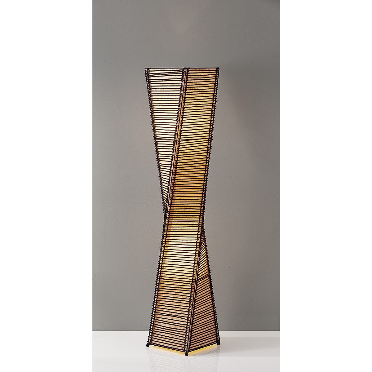 Adesso Home 4046-01 Transitional Two Light Floor Lamp from Stix Collection in Black Finish, Lantern