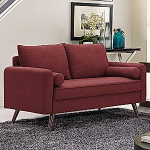 LifeStyle Solutions Calgary Loveseat, 58.7" W x 32.3" D x 32.3" H, Burgundy