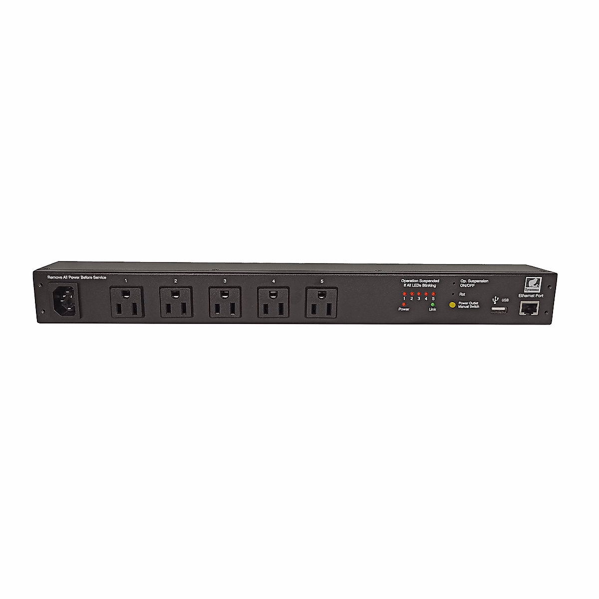 Synaccess netBooter NP-05B Remote Switched PDU with 5 Power Outlets, 120V/15A. Control via Web, telnet, or USB