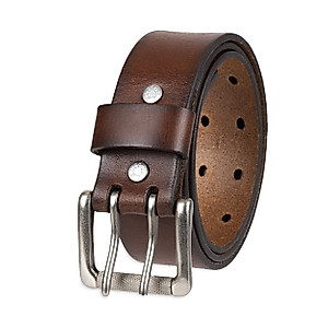 Levi's Men's Double Prong Casual Belt, Brown Rivets, 38