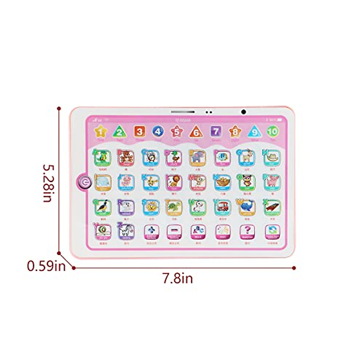 High Definition Pattern Kids Tablet Boys Learning Tablet Pc, Numbers, Math, Early Development Interactive Electronic Toy Baby Toys for Boys and Girls