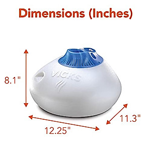 Vicks Warm Steam Vaporizer, Small to Medium Rooms, 1.5 Gallon Tank – Warm Mist Humidifier for Baby and Kids Rooms with Night Light, Works with Vicks VapoPads and VapoSteam