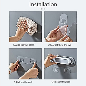 Wall Mounted Slipper Rack Organizer Towel Bar with Sticky Hanging Strips Convenient Self-Adhesive(10.2", Grey)