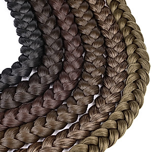 SEIKEA Long Braided Ponytail Extension with Hair Tie Straight Wrap Around Hair Extensions Ponytail Natural Soft Synthetic Hair Piece for Women Daily Wear 34 Inch 150 Gram Black