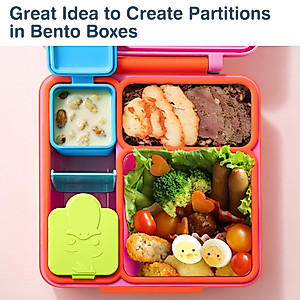 Homotte Leakproof Dips Containers Compatible with Most Bento Lunch Box, 2x 4 oz Salad Dressing Container To Go, Small Silicone Snack Condiment Container with Lids for kids (Blue/Green)