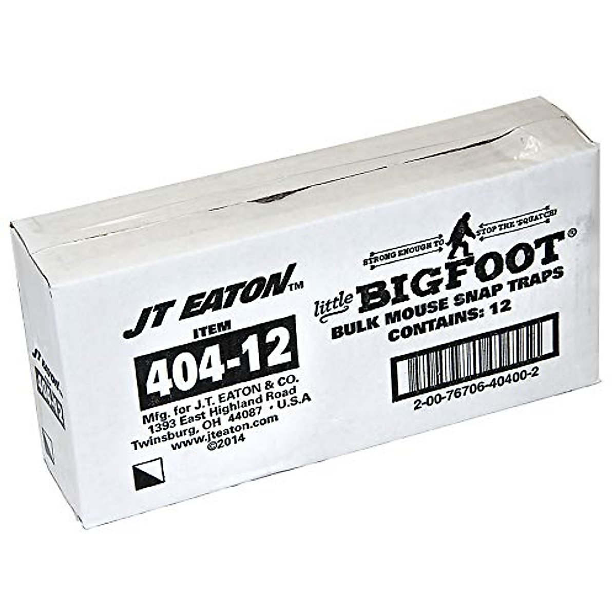 J T Eaton 404-12 Mouse Size Spring Action Wooden Snap Trap with Expanded Trigger (Pack of 12)