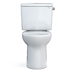 TOTO Drake Two-Piece Elongated 1.28 GPF Universal Height TORNADO FLUSH Toilet with CEFIONTECT and Right-Hand Trip Lever, 10 Inch Rough-In, Cotton White - CST776CEFRG.10#01