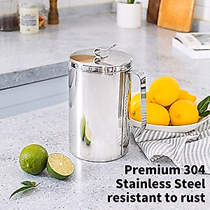 JOE&LEAH Kitchen Stainless Steel Compost Bin (0.52 Gallon) - Premium 304 Rust-Resistant Composter countertop bin with Metal lid Bucket Pail Indoor Outdoor Table Food Waste Scrap Mini Small Large Bag