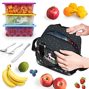 Unicorn Lunch Bag, Reusable Insulated Unicorn Lunch Box for Boys Girls, Portable Lunch Tote Bag with Shoulder Strap for Teens(Unicorn)