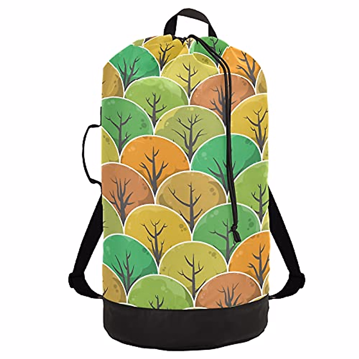 Happy Thanksgiving Tree Laundry Bag Heavy Duty Laundry Backpack with Shoulder Straps Handles Travel Laundry bag Drawstring Closure Dirty Clothes Organizer For College Dorm, Apartment, Camp Travel